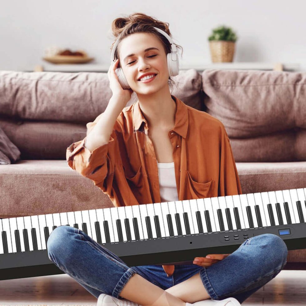 Folding electric piano - digital piano - 88 keys + Recording + Display ...