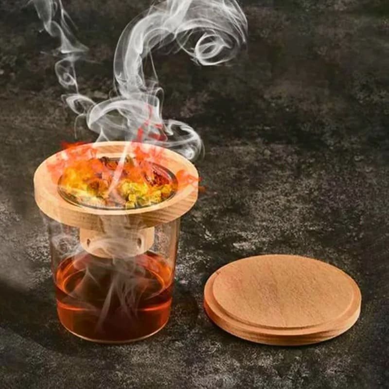 Cocktail Smoker Kit + Drink smoking SET with Sawdust + Burner + 4 Wood ...