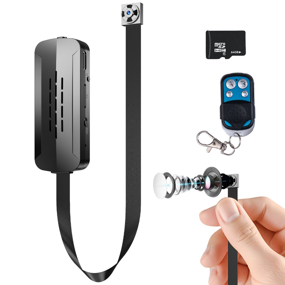 Button pinhole camera with remote control 4K + Motion Detection + Built ...