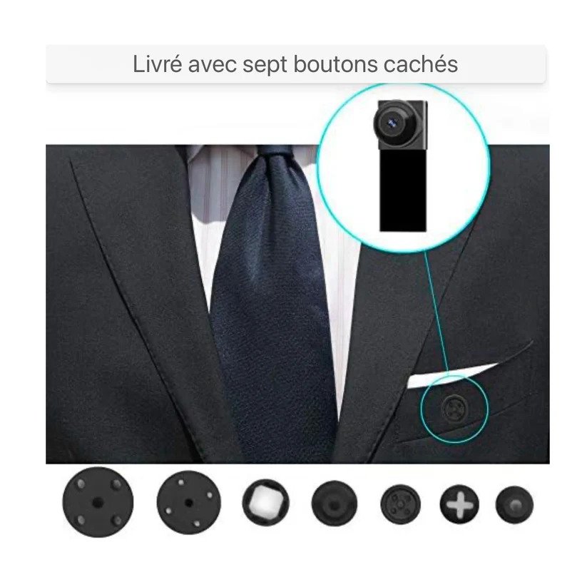 Button pinhole camera with remote control 4K + Motion Detection + Built ...