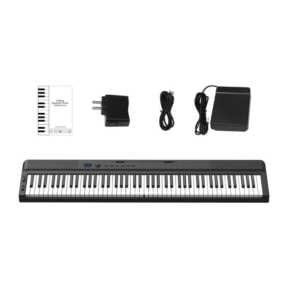 Folding electric piano - digital piano - 88 keys + Recording + Display ...