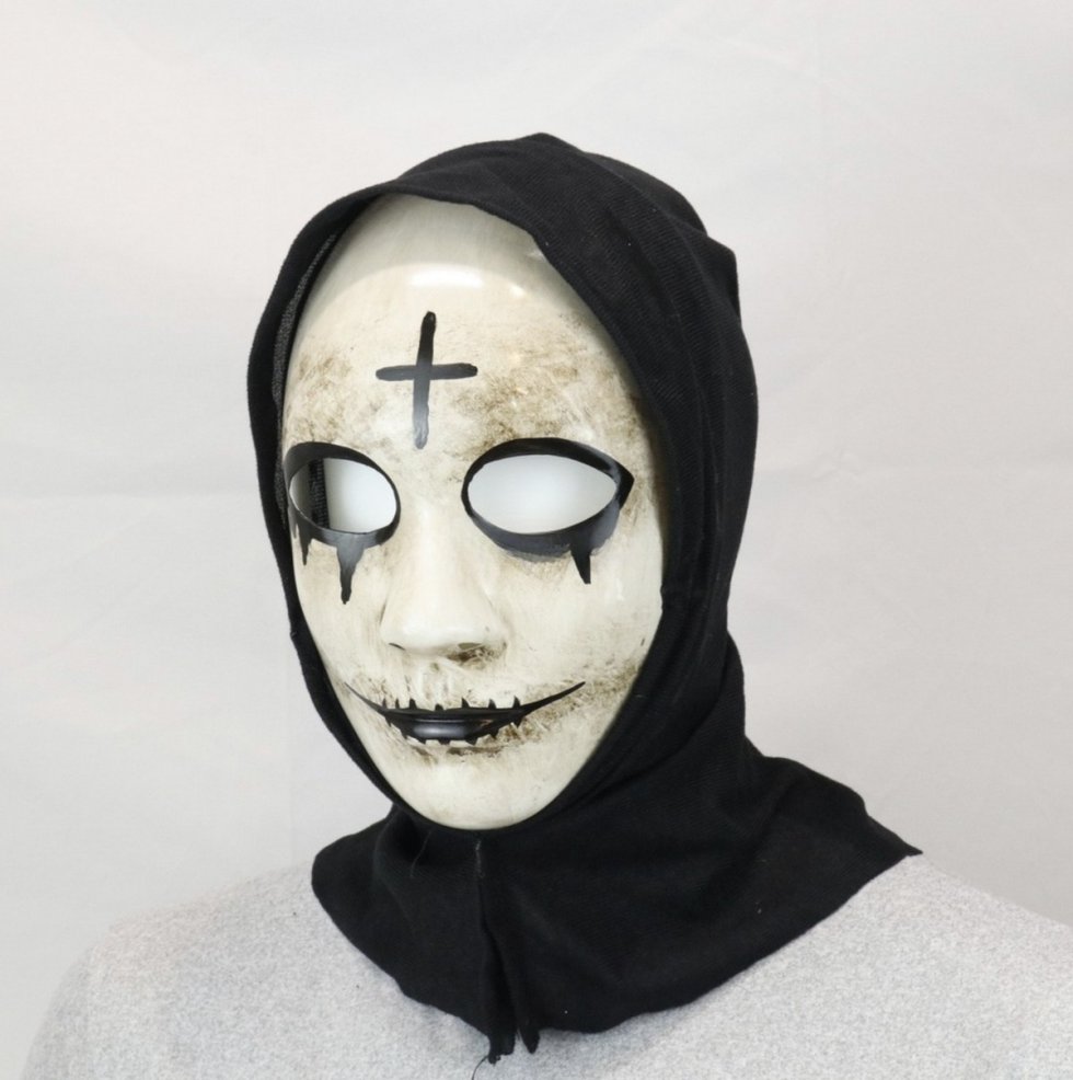 Scary nun horror face and head creepy mask for Halloween or carnival ...