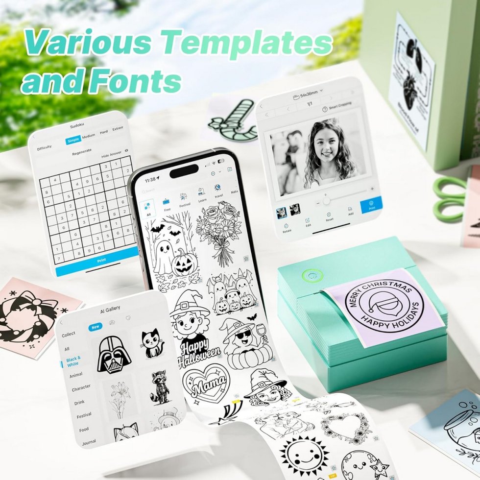 Mini tlačiareň s bluetooth (app mobil) – prenosná na nálepky a malé ...