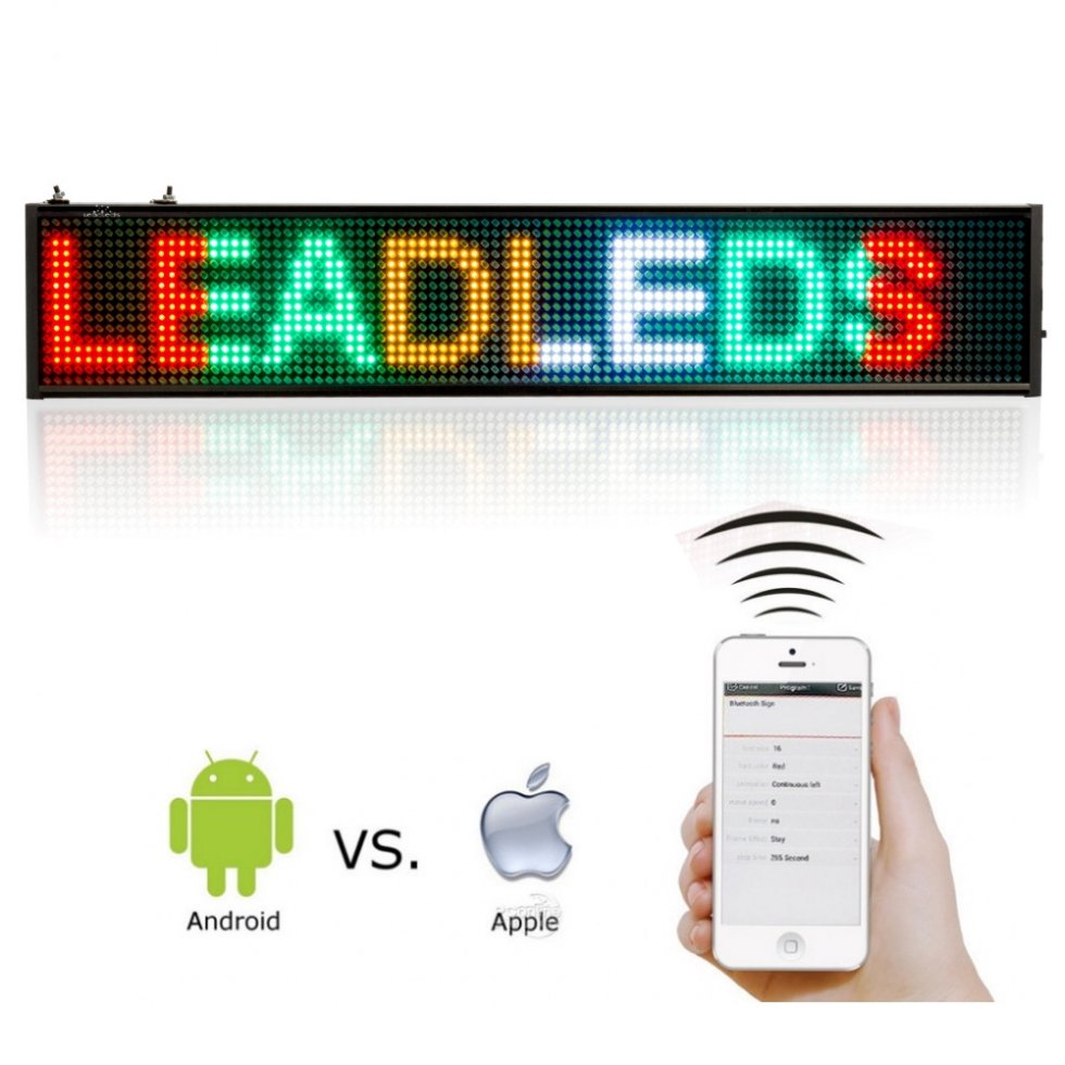 Programmable LED display 50 cm x 9,6 cm in 4 colors - red, green ...