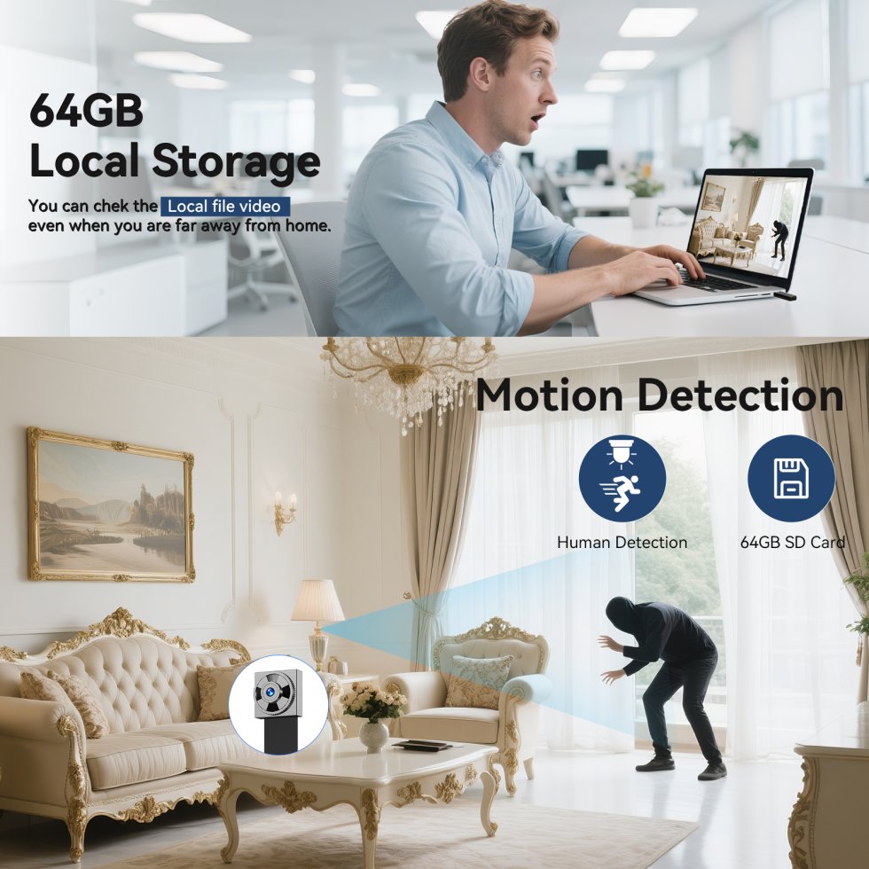 Button pinhole camera with remote control 4K + Motion Detection + Built ...