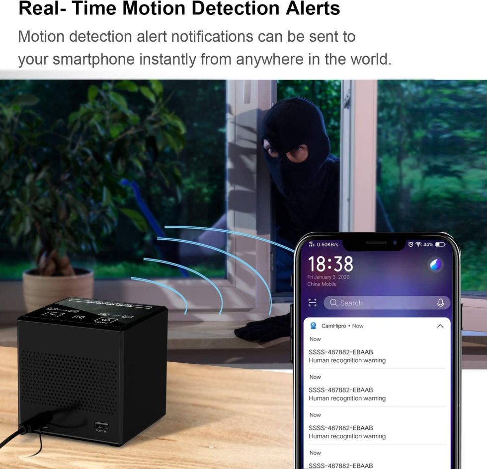 Radio FM despertador y altavoz Bluetooth + cámara espía oculta FULL HD ...