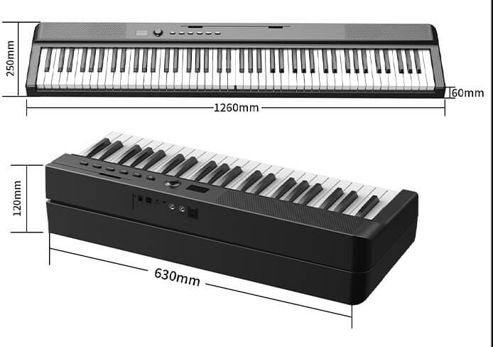 Elektrický klavír skladací- digitálne piano - 88 kláves + Nahrávanie ...