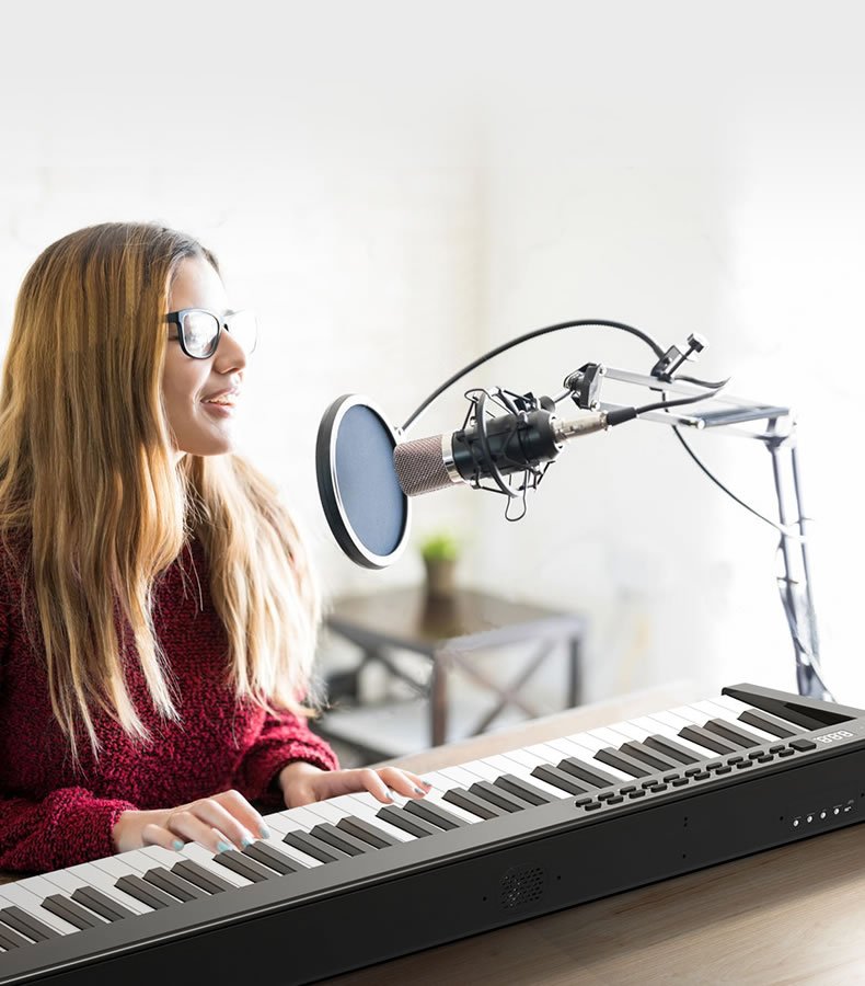 Folding electric piano - digital piano - 88 keys + Recording + Display ...