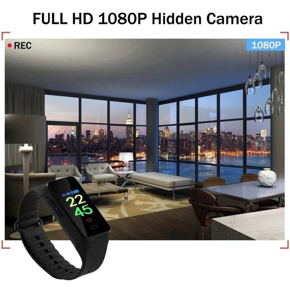 Spy handhorloge met camera en FULL HD + verborgen voicerecorder ...