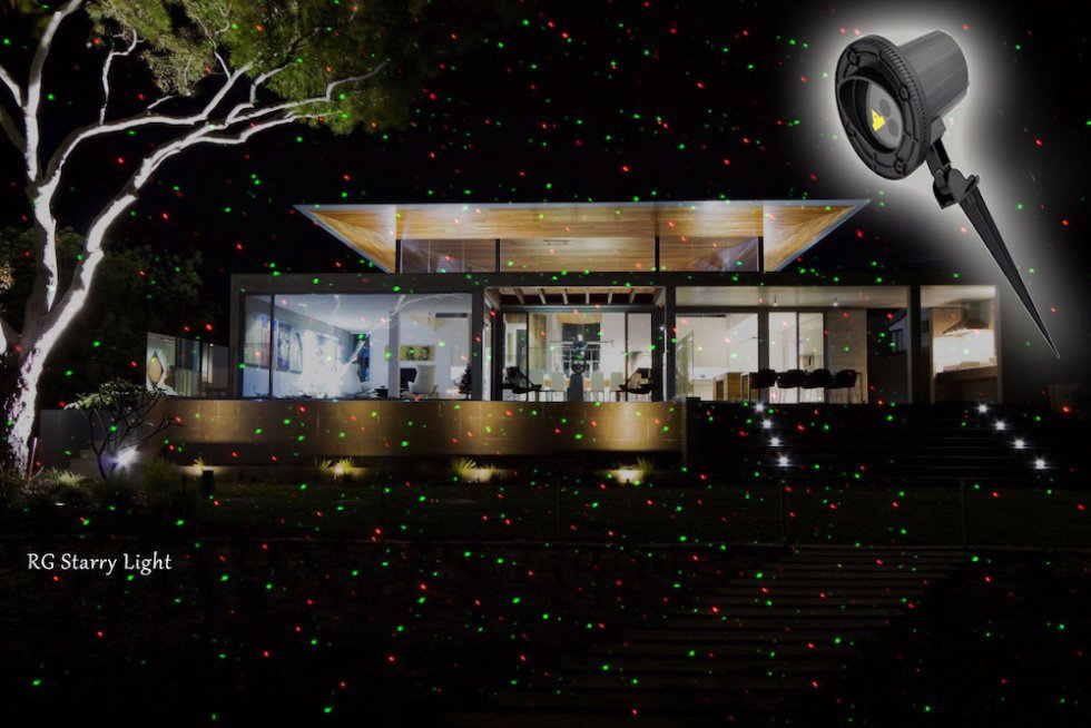 Outdoor laser light projector - colourfull dots + moving effect - RGBW ...