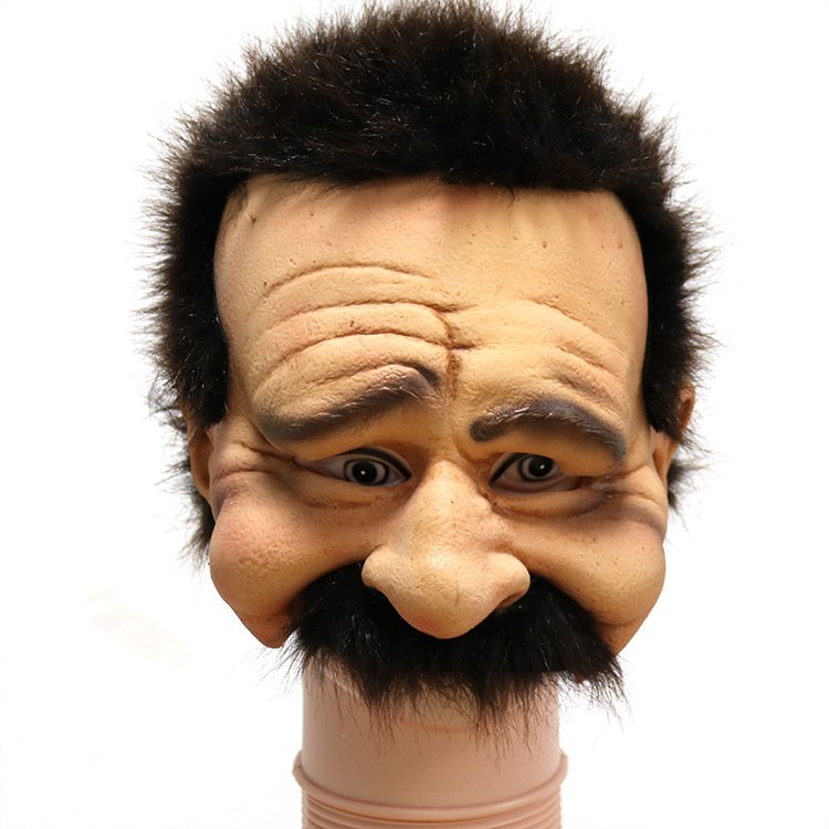 Man with a mustache - Realistic fun latex face mask for adults | Cool Mania